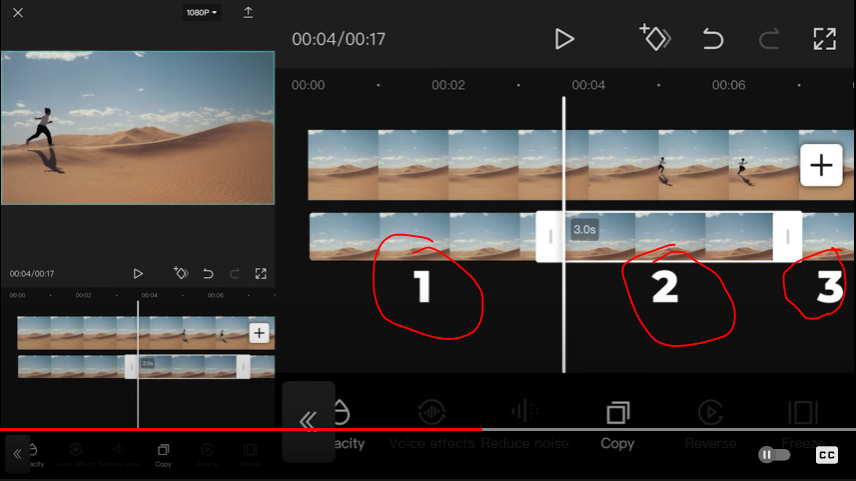 Tutorial CapCut – Efek Freeze Frame Clone Trail - Tongbos