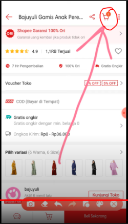 Tutorial Belanja 2 Barang Beda Warna di Shopee Dengan Sekali Pengiriman ...