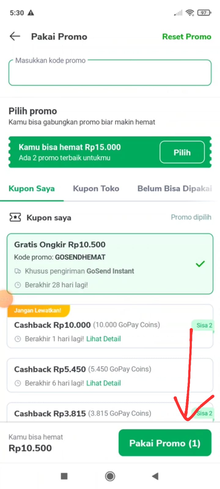 Cara Melihat Kode Voucher Diskon Tokopedia Gosend Gojek - Tongbos