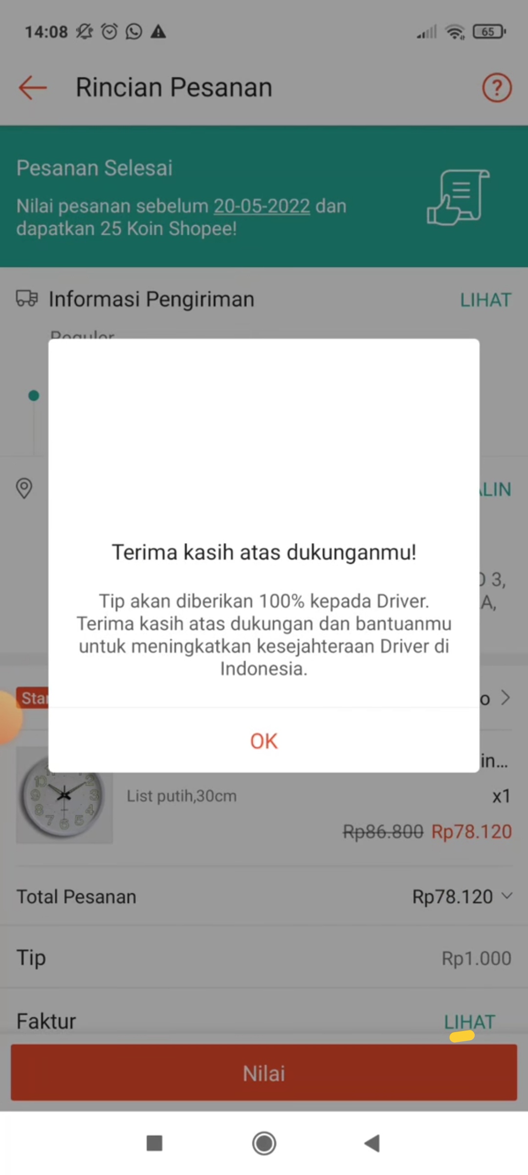 Cara Kasih Uang Tip Driver Shopee Express Melalui Aplikasi Shopee - Tongbos