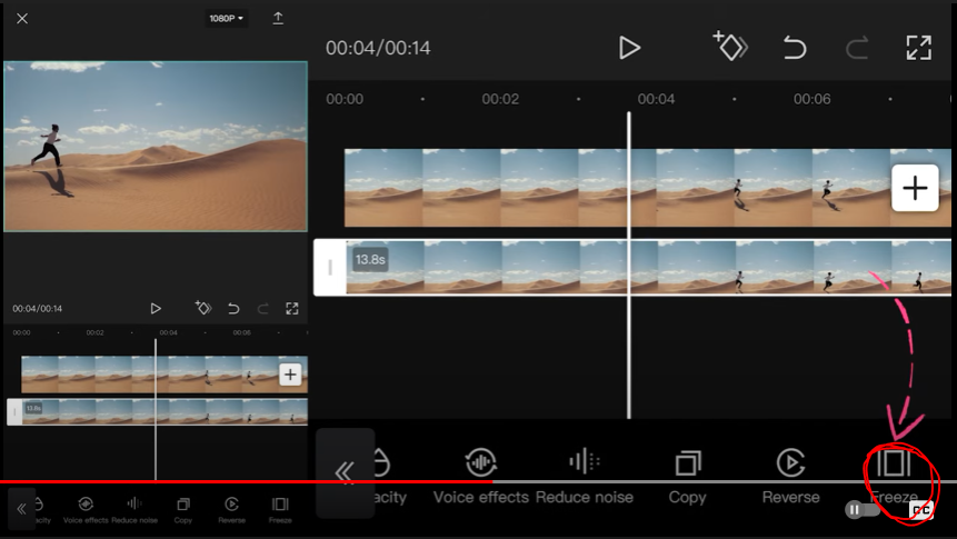Tutorial CapCut – Efek Freeze Frame Clone Trail - Tongbos