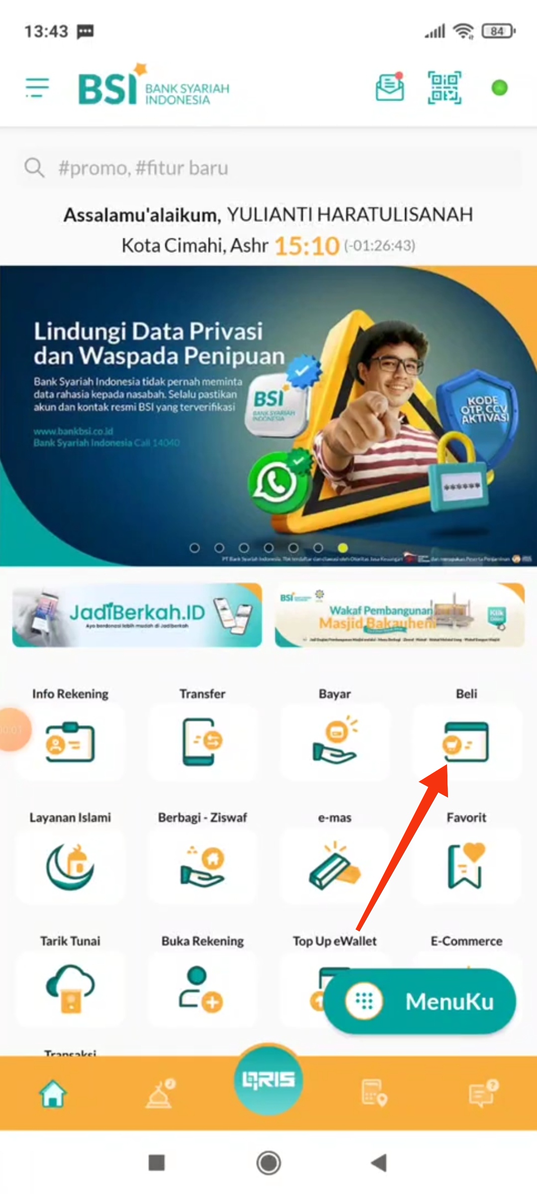 Cara Mengecek Jumlah Saldo Emoney di BSI Mobile Banking - Tongbos