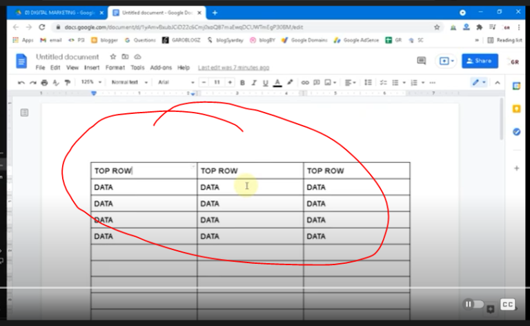 Cara Mengulang Baris Atas Atau Top Row Pada Tabel Google Docs - Tongbos