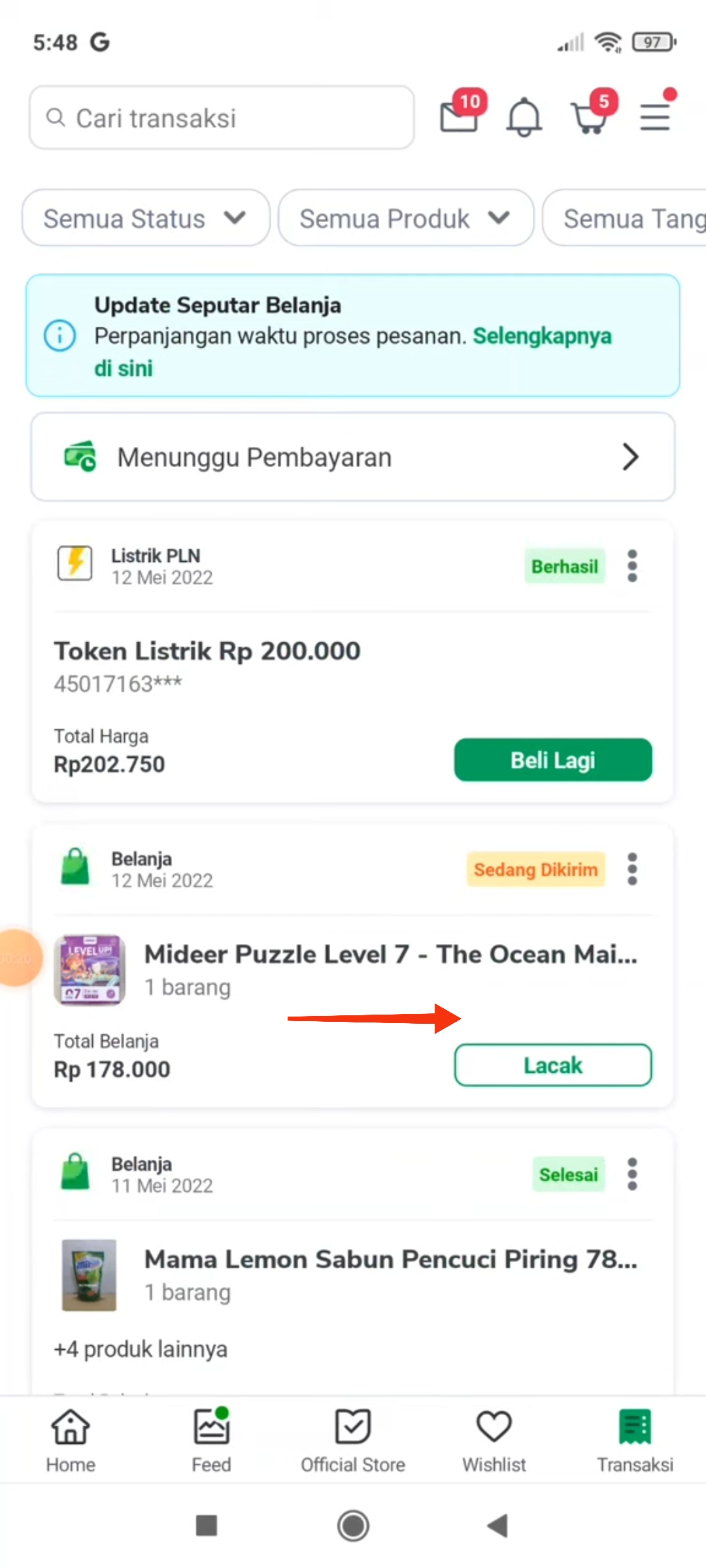 Cara Lacak Pengiriman Paket Anteraja di Tokopedia - Tongbos