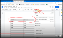 Cara Mengulang Baris Atas Atau Top Row Pada Tabel Google Docs - Tongbos