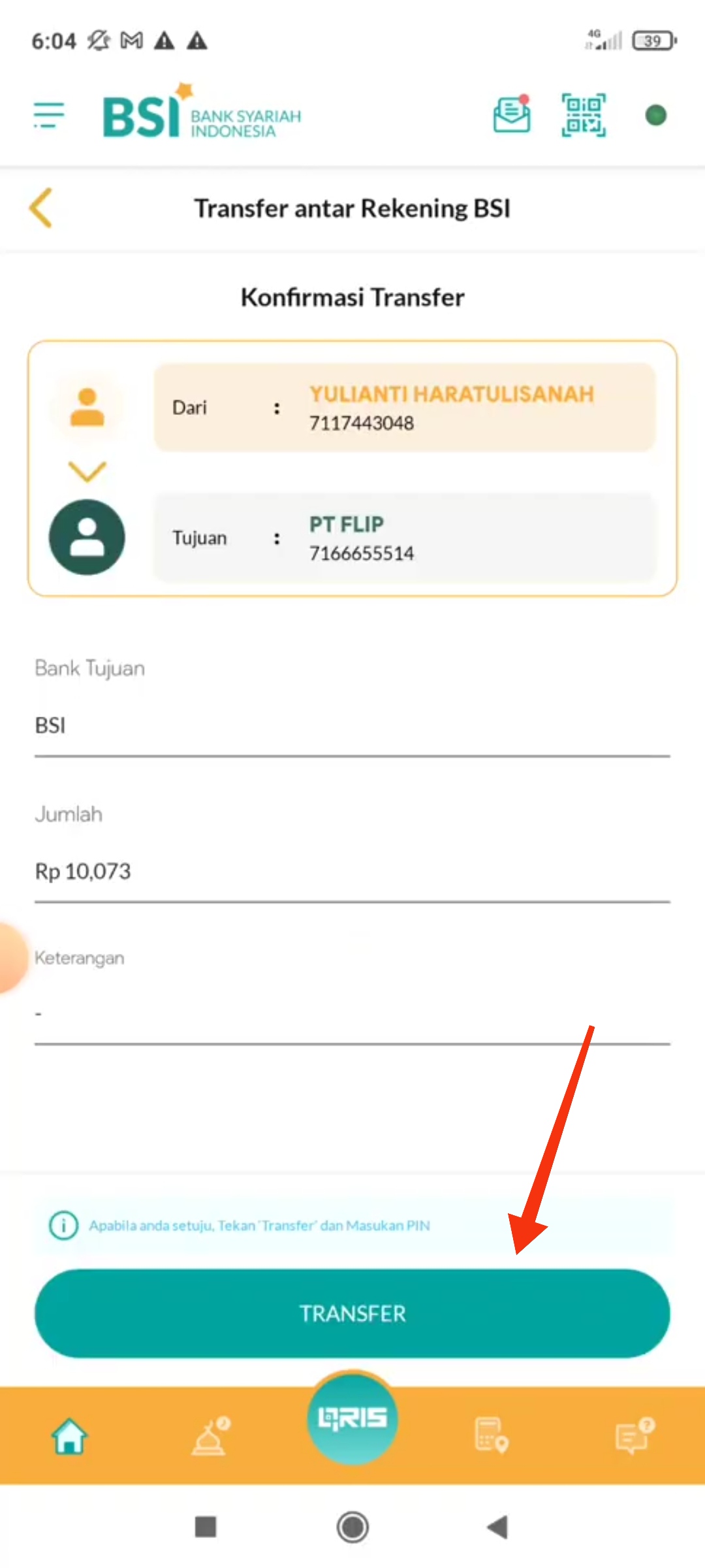 Cara Transfer Antar Bank dengan Flip Melalui BSI Mobile Banking - Tongbos