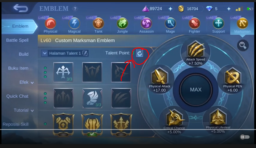 Cara Reset Emblem di Mobile Legends - Tongbos
