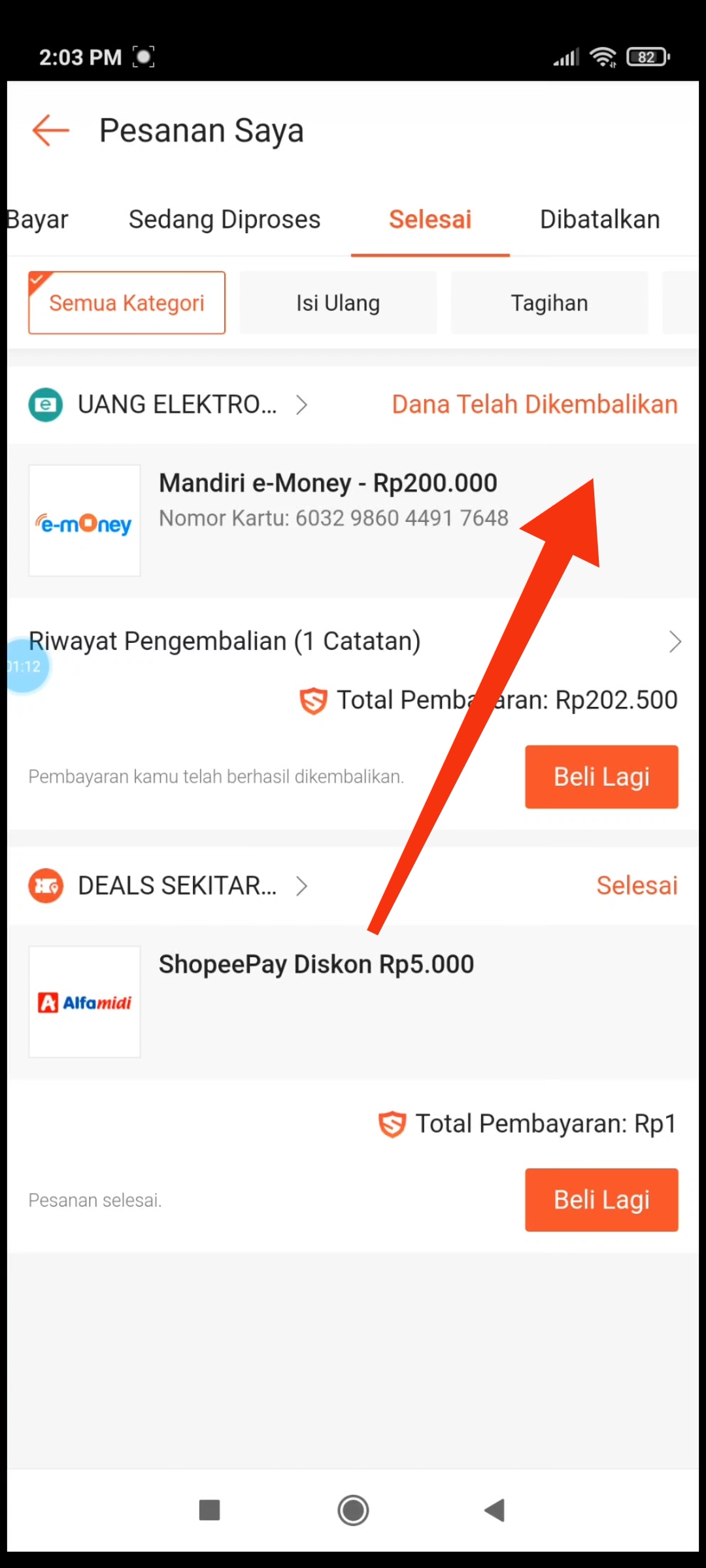 Cara Pengembalian Dana Gagal Top Up Emoney di Shopee - Tongbos