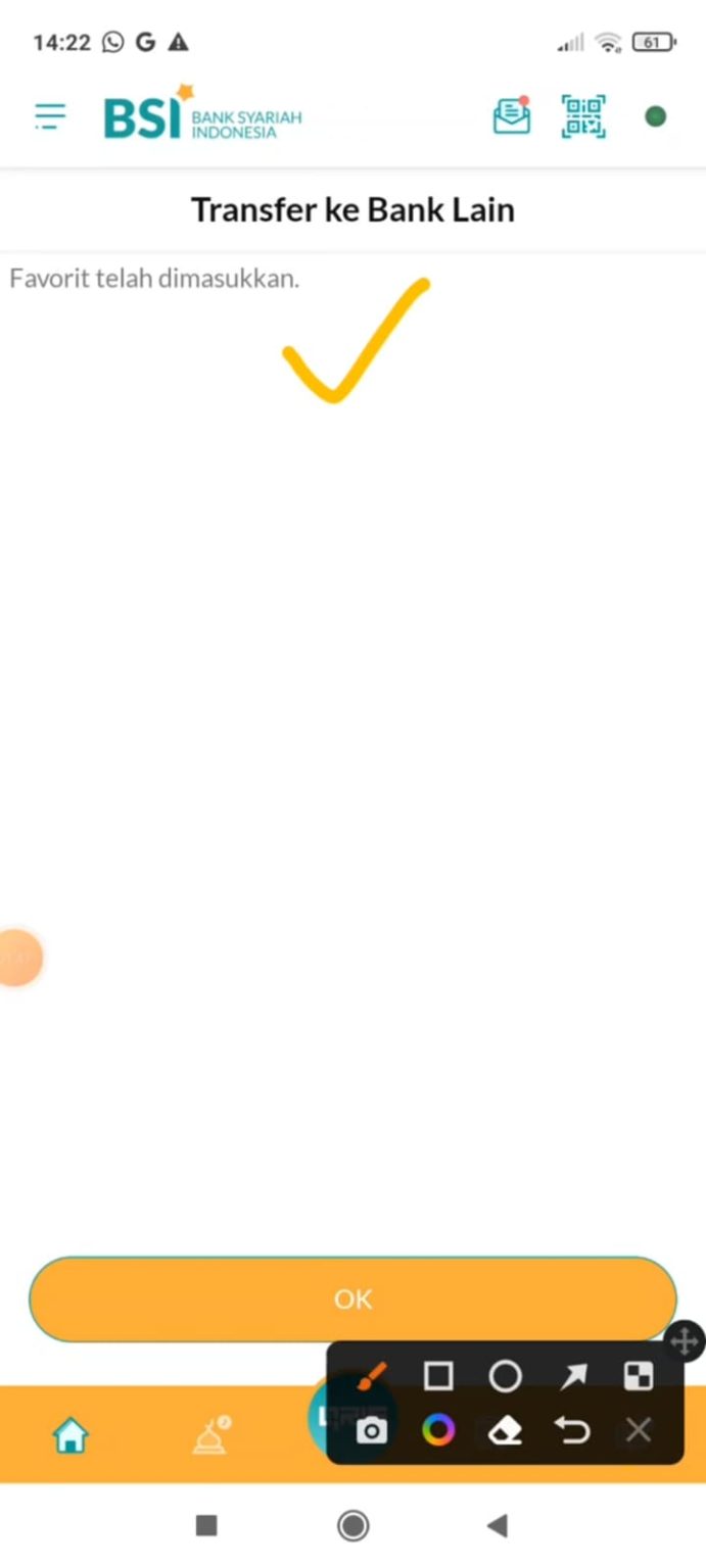 Cara Simpan/Buat Favorit Nomor Rekening Tujuan di BSI Mobile Banking - Tongbos