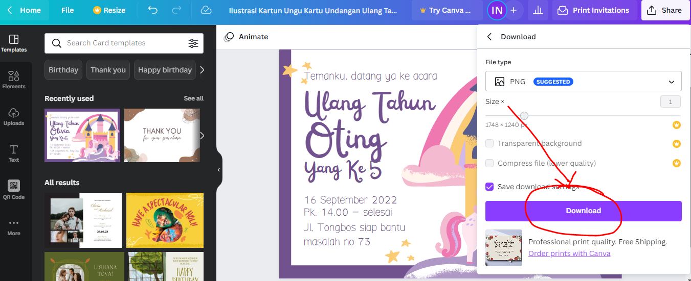 Cara Membuat Undangan Ulang Tahun Anak Di Canva Tongbos