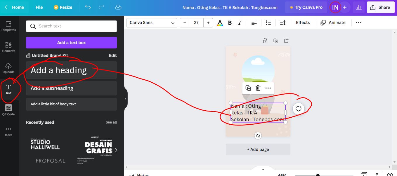 Cara Membuat ID Card Anak TK Di Canva Free - Tongbos