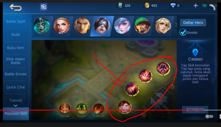 Ternyata Begini Loh! Cara Ganti Posisi Skill Hero Mobile Legends - Tongbos