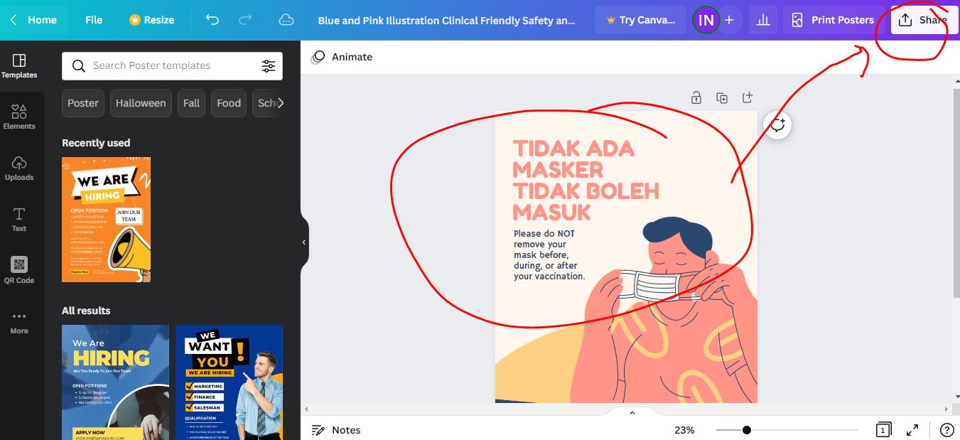 Cara Membuat Poster COVID-19 Di Canva - Tongbos