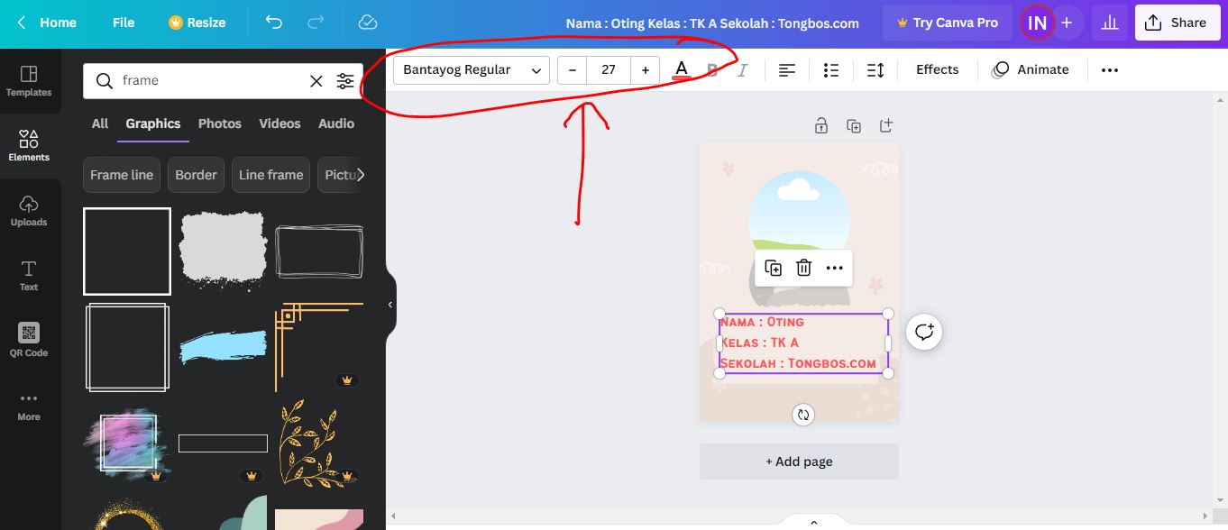 Cara Membuat ID Card Anak TK Di Canva Free - Tongbos